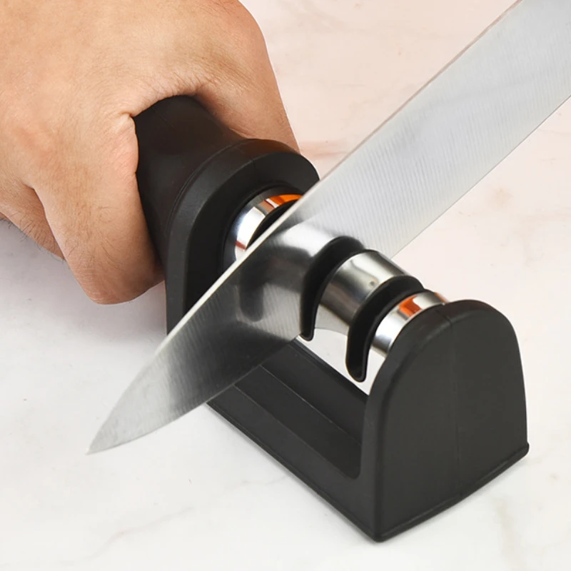 Kitchen 3 Segment Knife Sharpener Household Multi Functional Hand Held ...