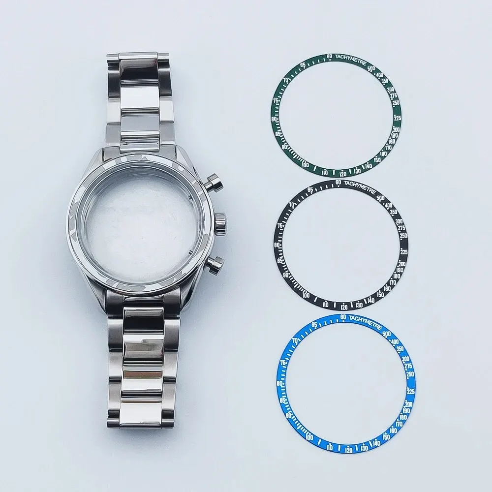 NEITON-40mm-Dome-Glass-Silver-Blue-Black-Square-Watch-Case-Stainless ...