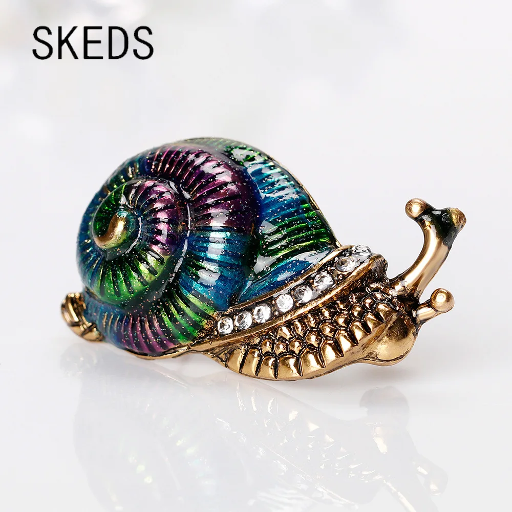 Trendy-Retro-Women-Metal-Enamel-Snail-Brooches-Pins-Rhinestone ...