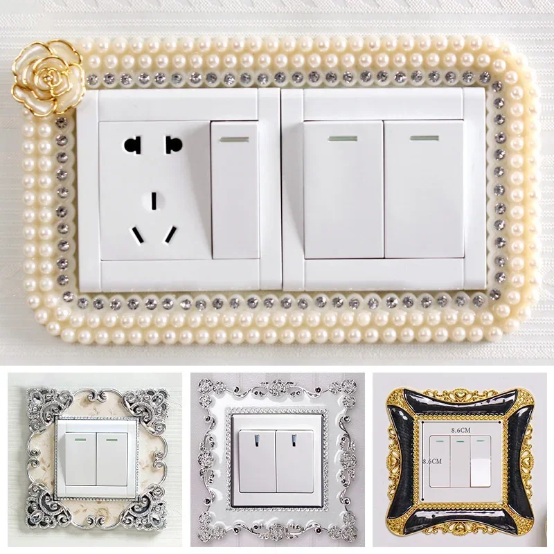 New-European-Style-Light-Switch-Cover-Wall-Sticker-Plastic-Plug-Socket ...