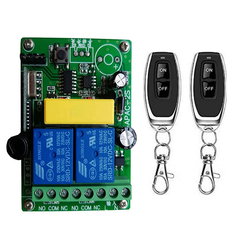 AC-220V-2CH-2-CH-433Mhz-10A-Relay-Universal-Wireless-Remote-Control ...