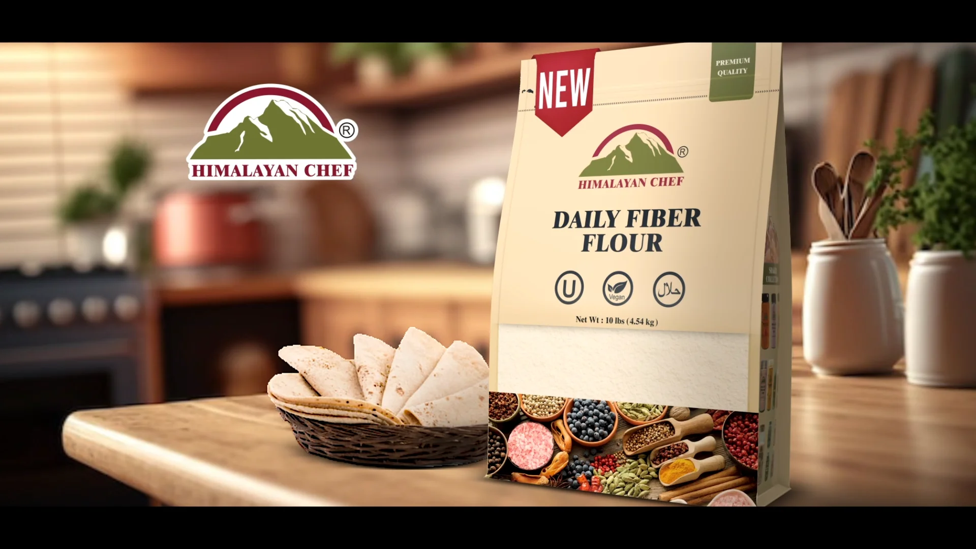 Himalayan Chef Daily Fiber Multivitamin Flour (Chakki Atta) - 4.5kg ...