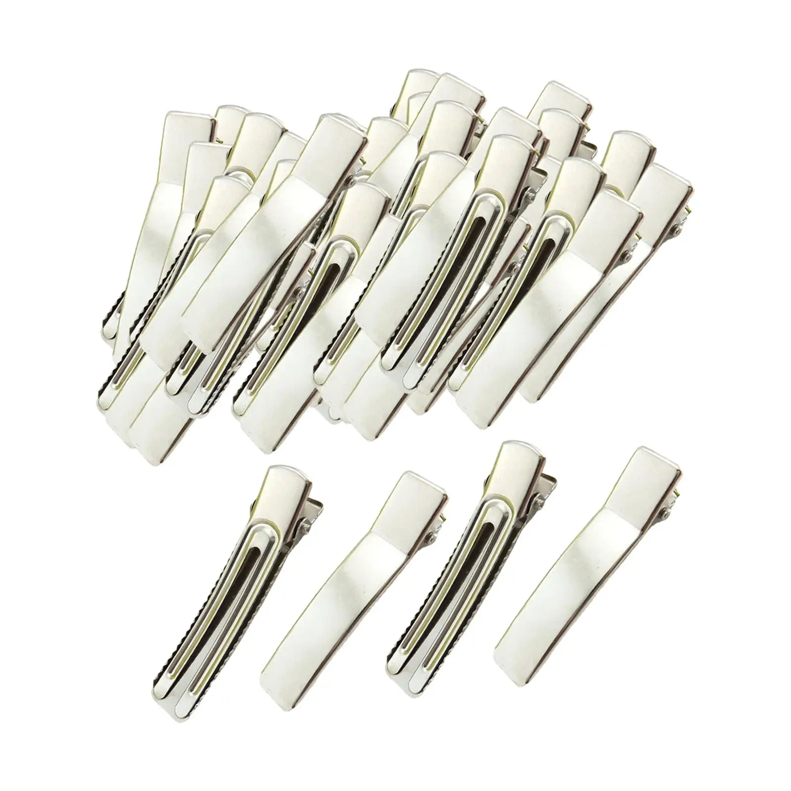 50x-Alligator-Hair-Clips-Double-Prong-Clips-Metal-Flat-Duck-Bill ...