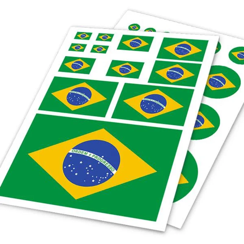 Brazil-Flag-Design-Vinyl-Sticker-On-Car-Personality-Doodle-Car-Body ...
