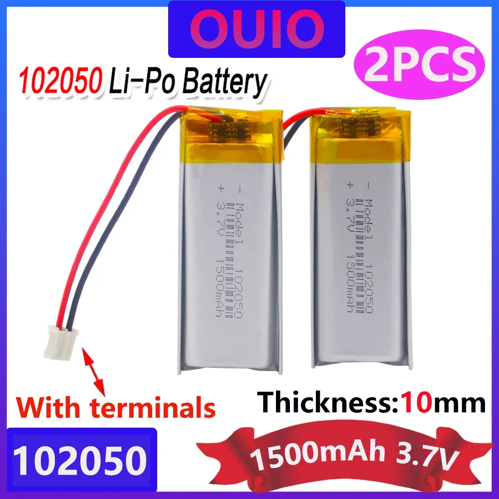 2pcs-3-7V-1500mAh-Li-polymer-Battery-102050-Cell-Li-Po-Rechargeable ...