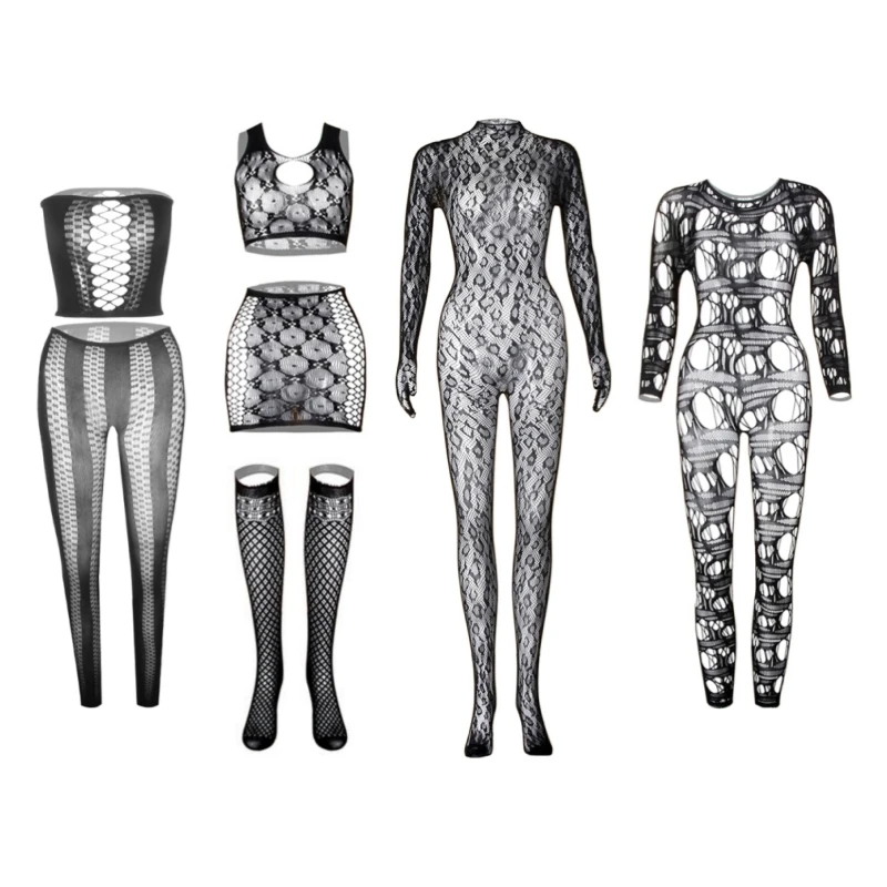 Plus-Size-Black-Fishnet-Full-Body-Stockings-Women-Sexy-One-Piece ...