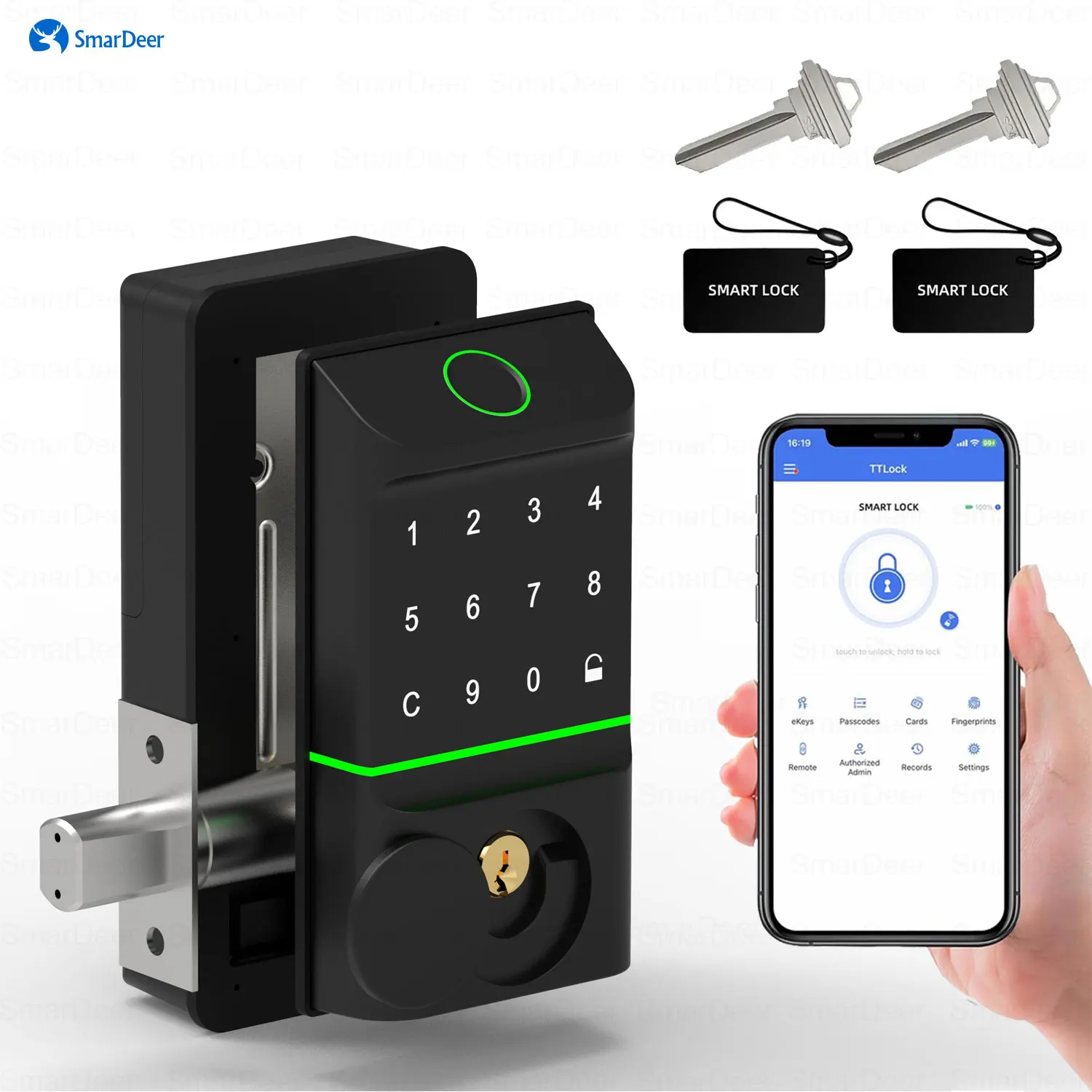 SmarDeer-Electronic-Door-Lock-for-TTLock-Biometric-Fingerprint-Lock ...