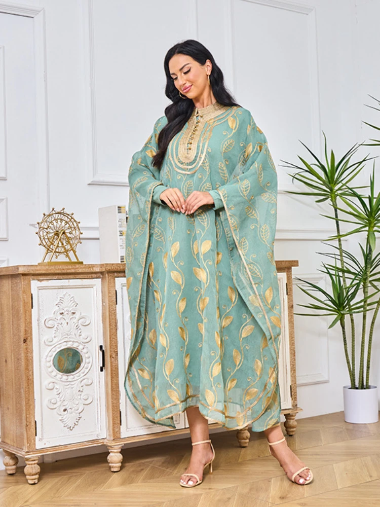 Eid-Summer-Muslim-Dress-Set-Women-Abaya-Bat-Sleeve-Oversized-Loose ...