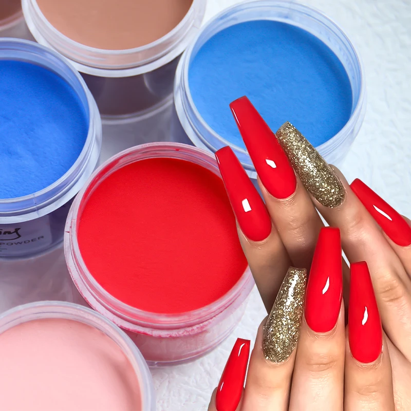 45g Large Acrylic Powder Red Brown Color Nail Extension Tip Engraving ...