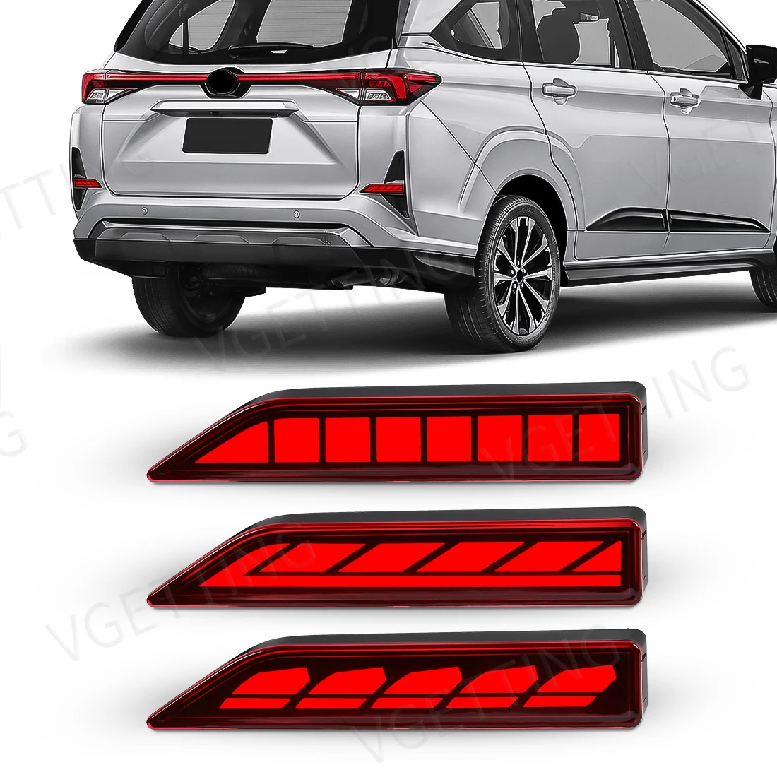 For Toyota Veloz 2021 2022 2023 LED Rear Bumper Reflector Lights Auto ...