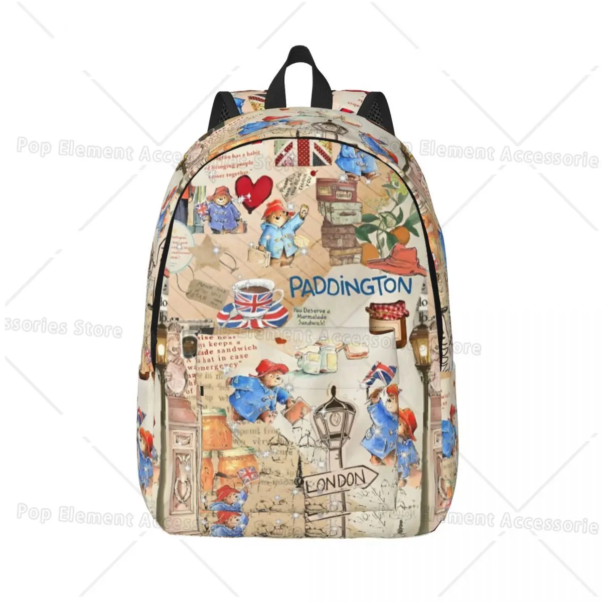 Britain Paddington Brown Bear Backpack for Men Women Student Hiking ...