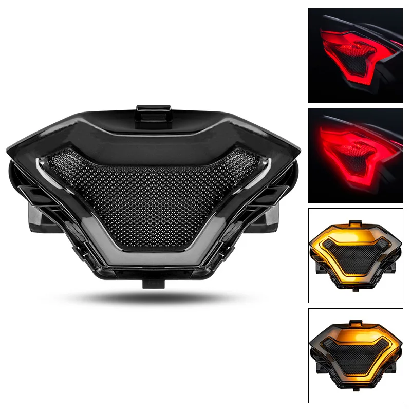 Motorcycle LED Taillight Moto Brake Tail Light Rear Turn Signal ...