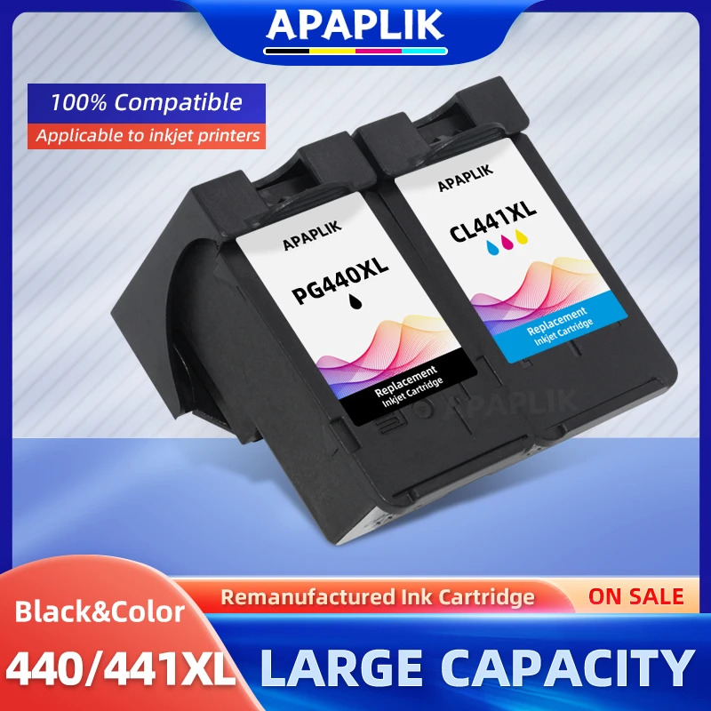 APAPLIK Compatible Ink Cartridge PG440 CL441 For Canon Pixma MG3140 ...