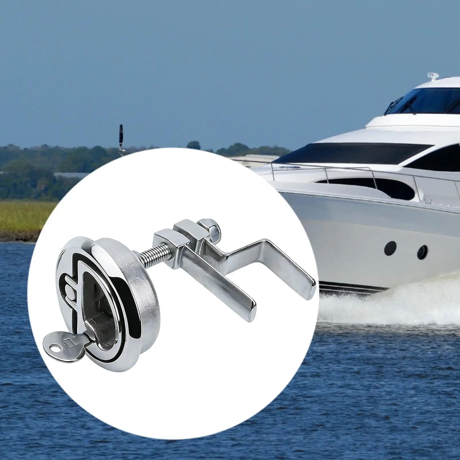 Marine Hatch Latch with Key 316 Stainless Steel Lock Durable Handle for ...