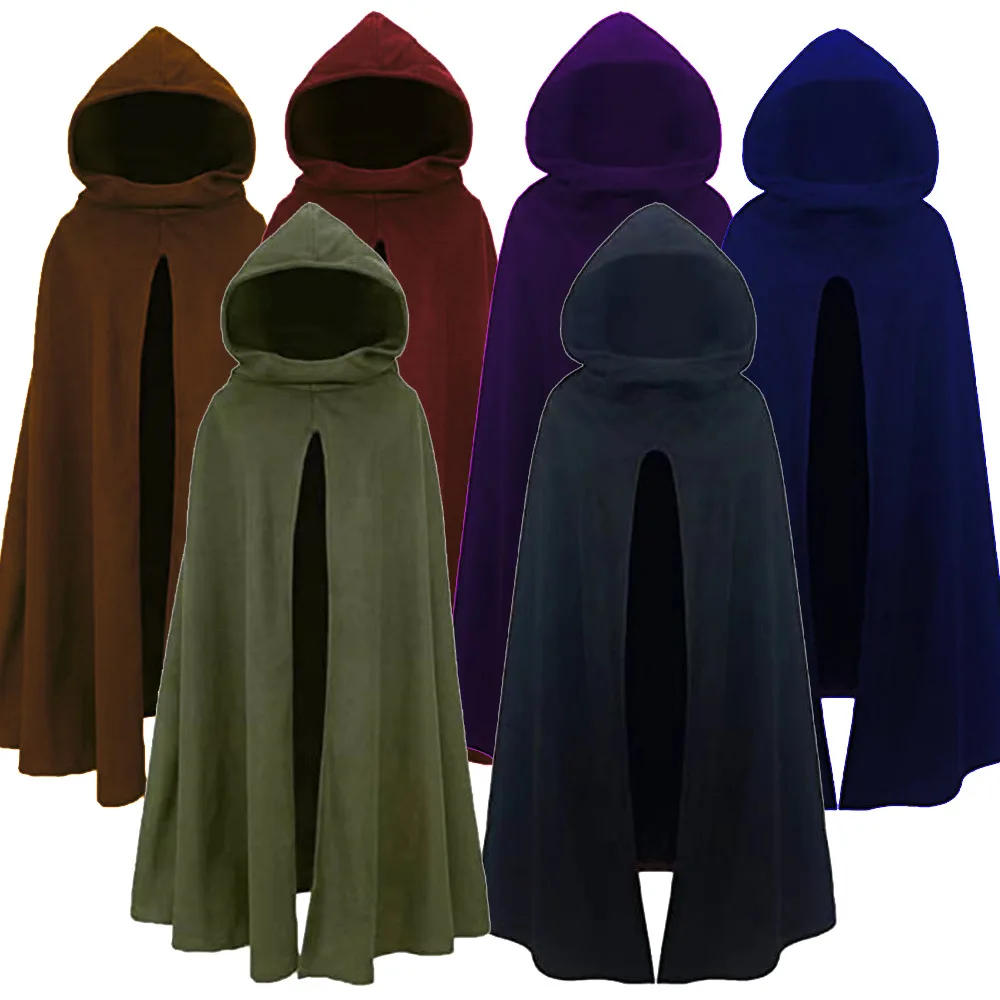 Unisex-Halloween-Costume-Hooded-Thin-Cape-Renaissance-Witch-Archer ...