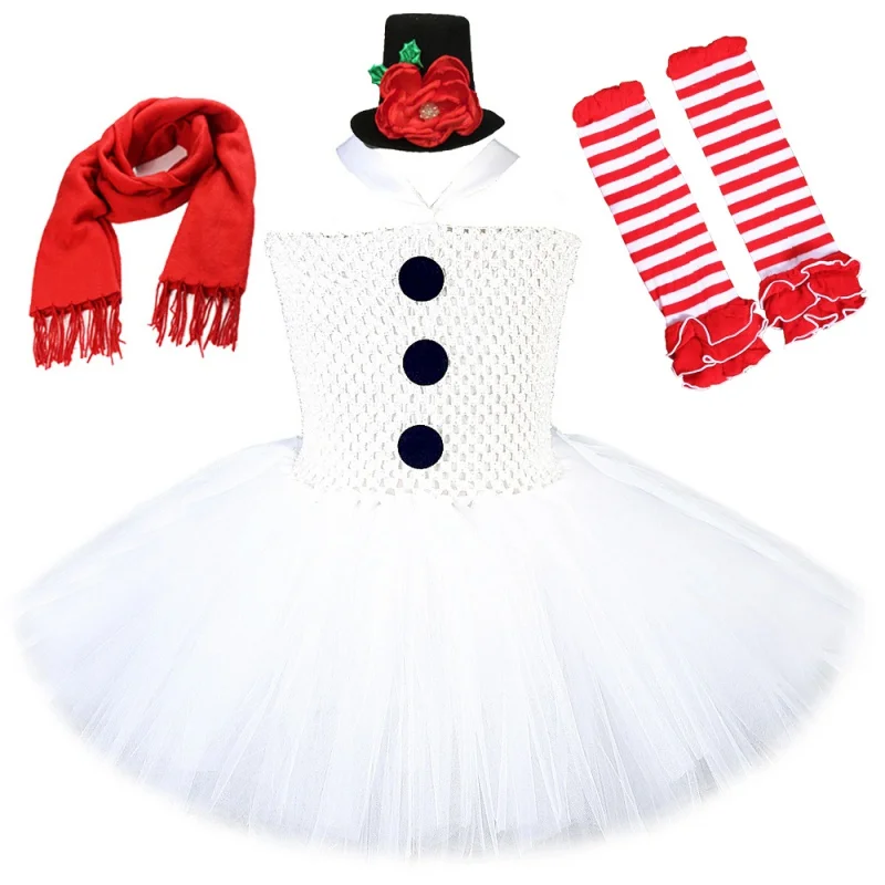 Christmas-Snowman-Tutu-Dress-for-Girls-Kids-Xmas-Olf-Costumes-Princess ...