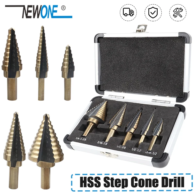 9-15-step-Hex-Shank-4-32mm-Titanium-HSS-Step-Drill-Bit-for-Metal-Spiral ...