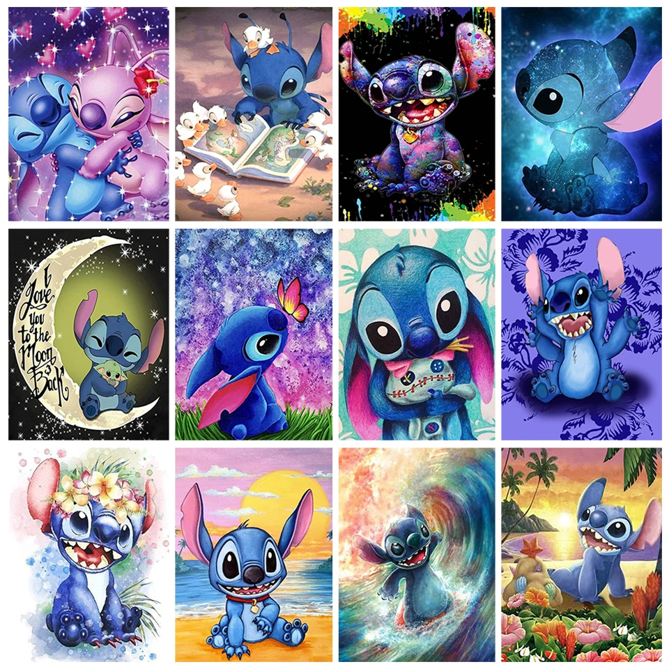 5d Diamond Art Painting Full Drill Kits | Diy Diamond Painting Disney Stitch - 5d - Aliexpress
