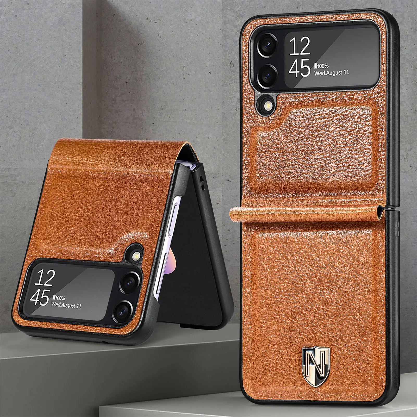 Luxury-Genuine-Leather-Case-For-Samsung-Galaxy-Z-Flip-4-3-5G-Shockproof ...