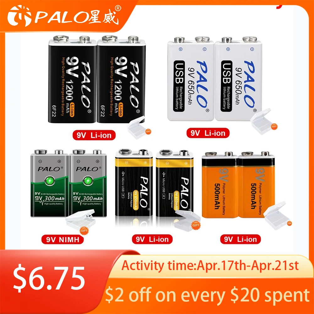 6f22 9v Battery Rechargeable Detector | 9v Rechargeable Lithium Battery ...