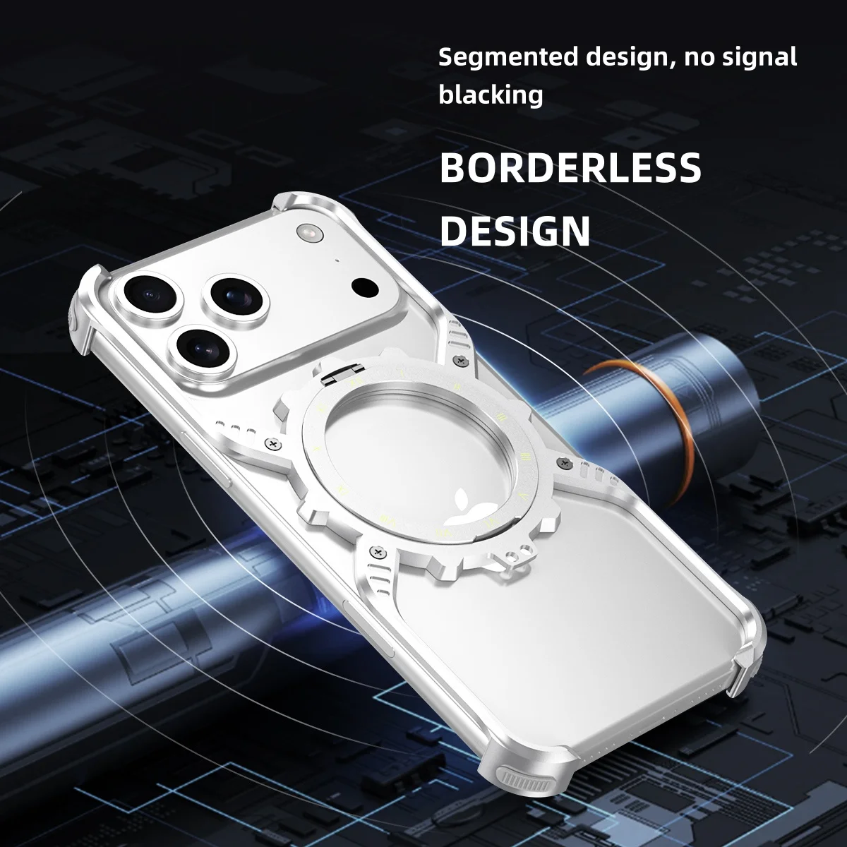 Magnetic Metal Armor Removable X Type Rimless stand Case For Apple ...
