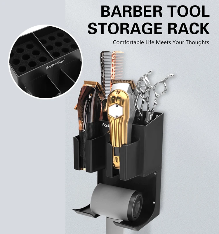 Black-Barber-Electric-Clipper-Rack-Hair-Shaver-Holder-Resist-Heat-Hair ...