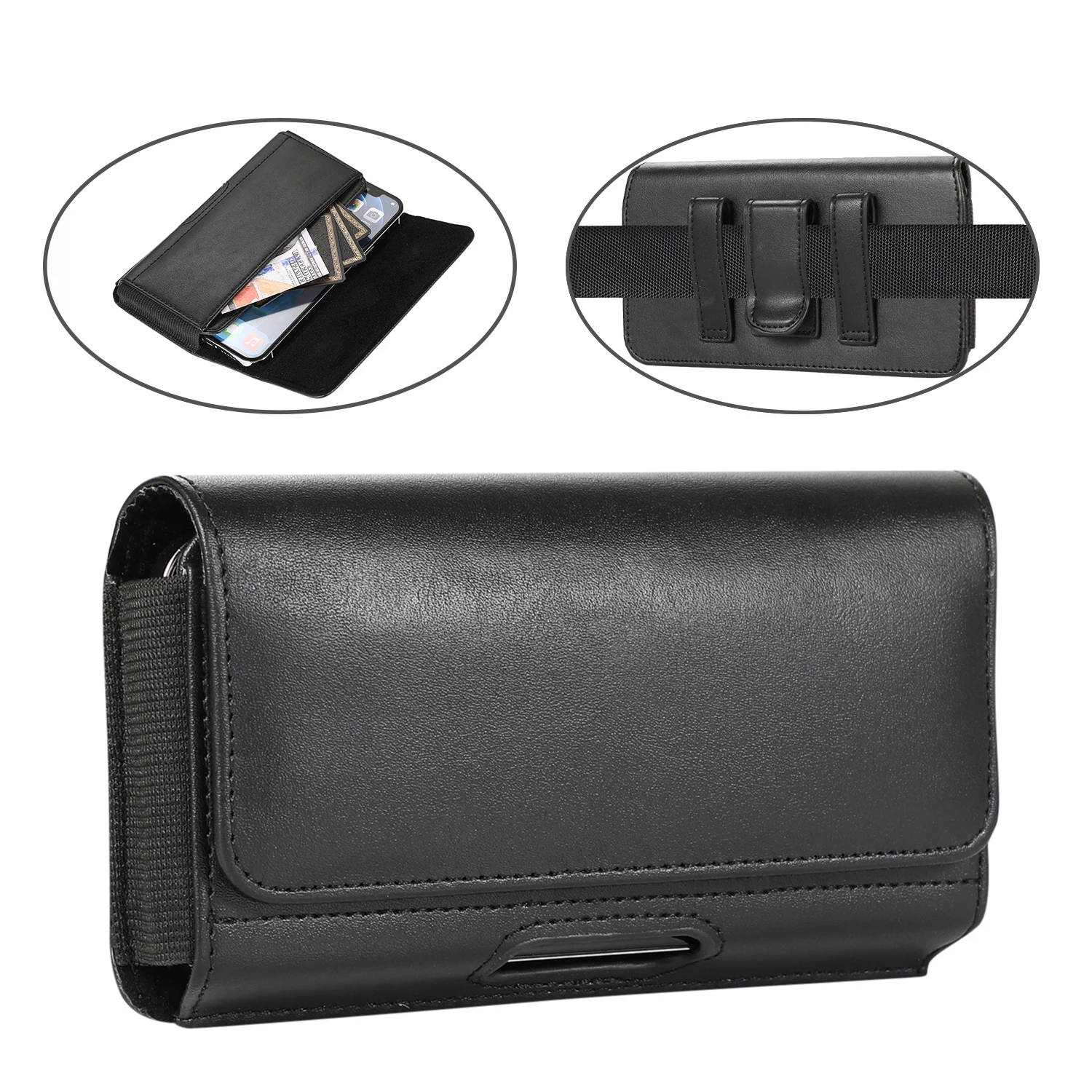PU Leather Universal Phone Case Phone Pouch for iPhone Samsung Huawei ...