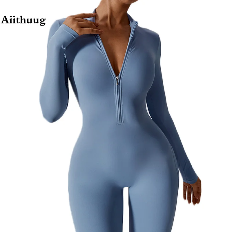 Aiithuug-Full-Bodysuit-Yoga-Bodysuits-Zipper-Gym-Workout-Body-Suits ...