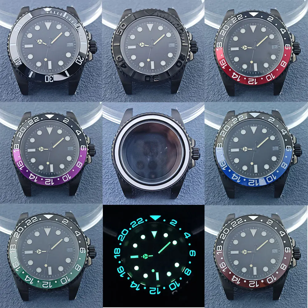 NH35 NH36 case 40mm stainless steel sapphire glass black case NH35 NH36 ...
