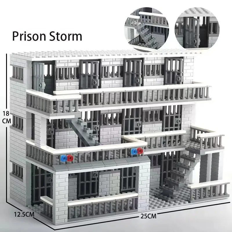 City Police Prison Station Building Blocks Set Boys DIY Policeman Thief ...