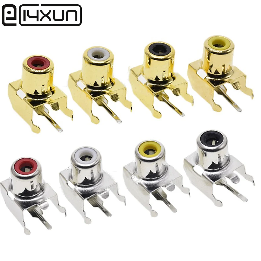 4pcs-Lotus-Seat-AV-Socket-4Pin-RCA-Single-hole-PCB-Soldering-Audio ...