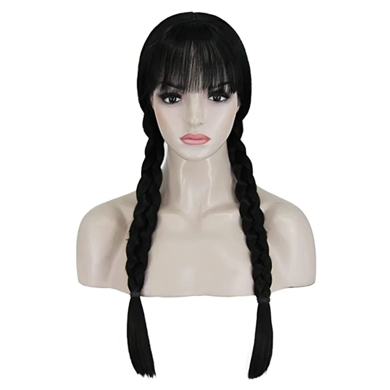Wednesday-Addams-Cosplay-Wig-Movie-Long-Black-Braids-Hair-with-Bangs ...