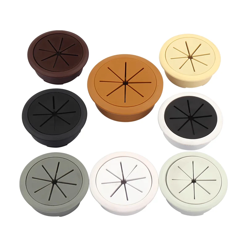 1pcs 53mm / 60 / 80mm PC Computer Desk ABS & Rubber Grommet Table Cable ...