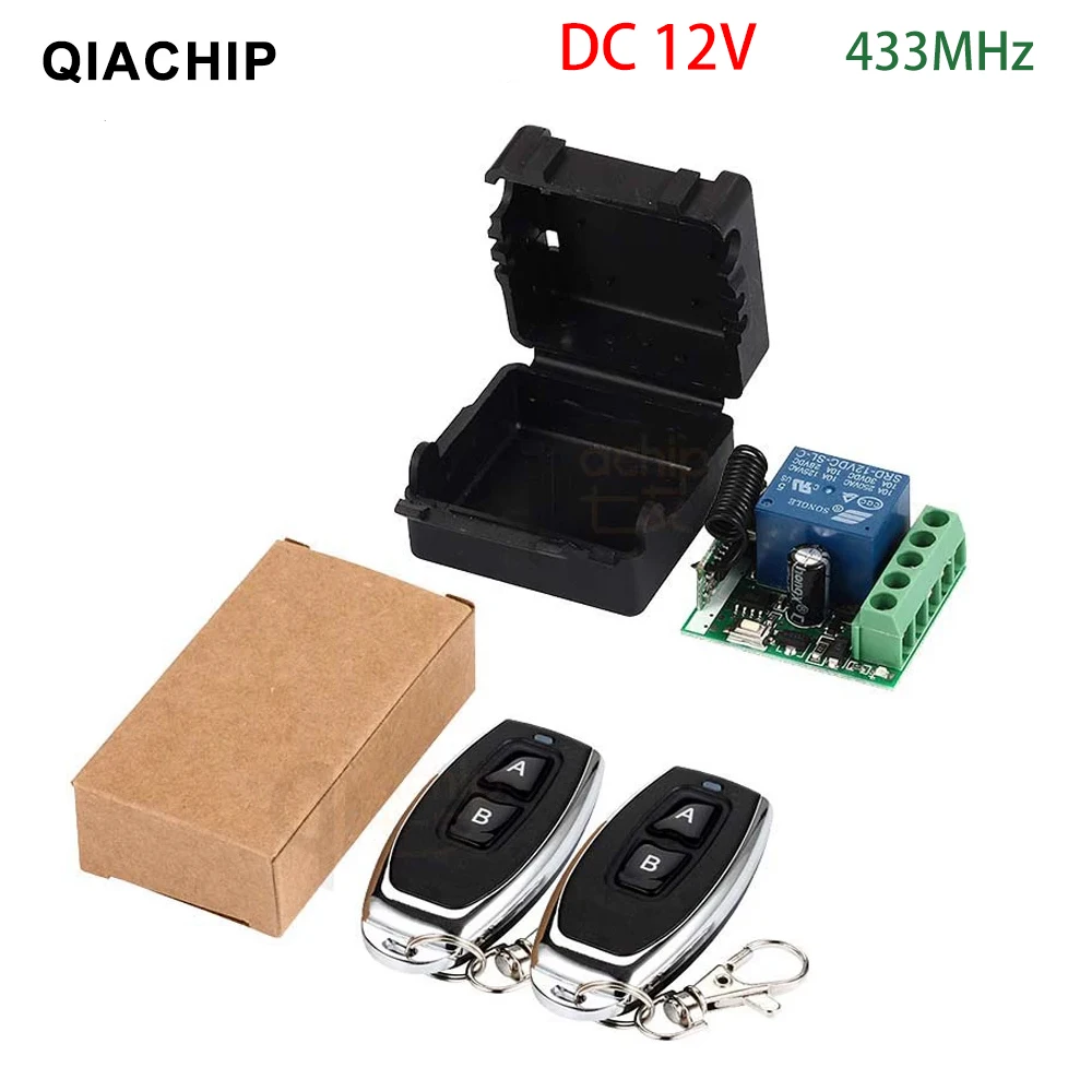QIACHIP-433MHz-Universal-Remote-Control-DC-12V-1CH-Relay-Wireless ...