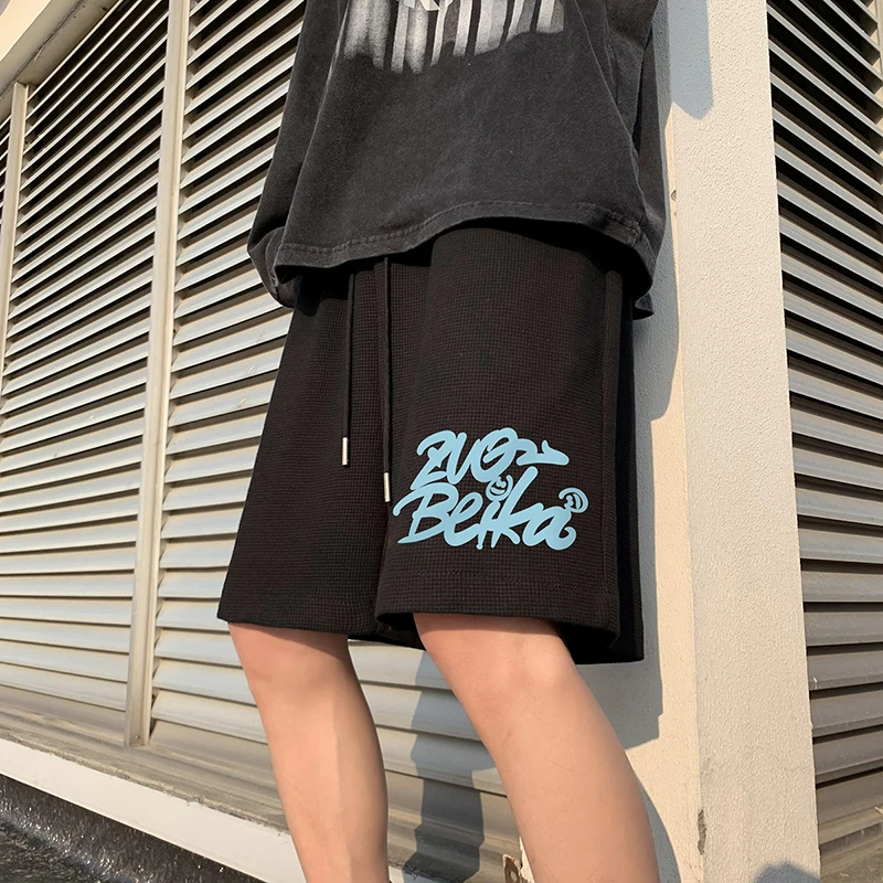 Hip-Hop-Mens-Shorts-Letter-Print-Knee-Length-Pant-Fashion-Streetwear ...