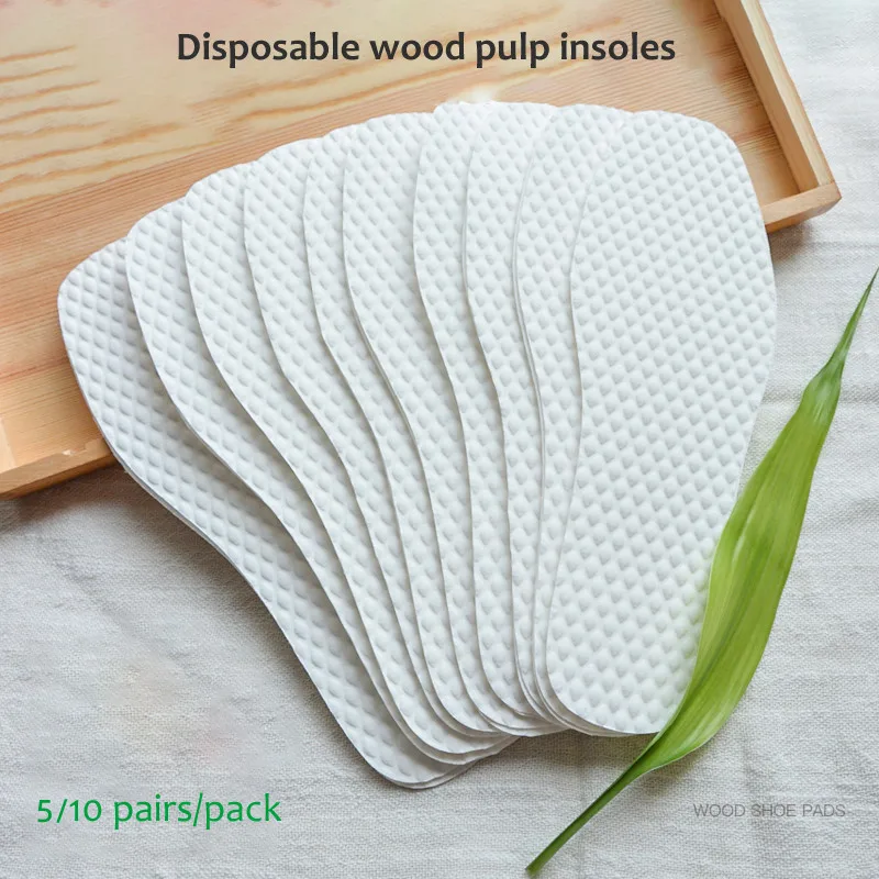 5/10 Pairs Disposable Insoles Nature Wood Pulp Insoles Breathable Thin ...