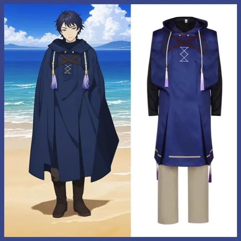 Anime Silent Witch Louis Miller Cosplay Costume Magic Robe Blue Hooded ...