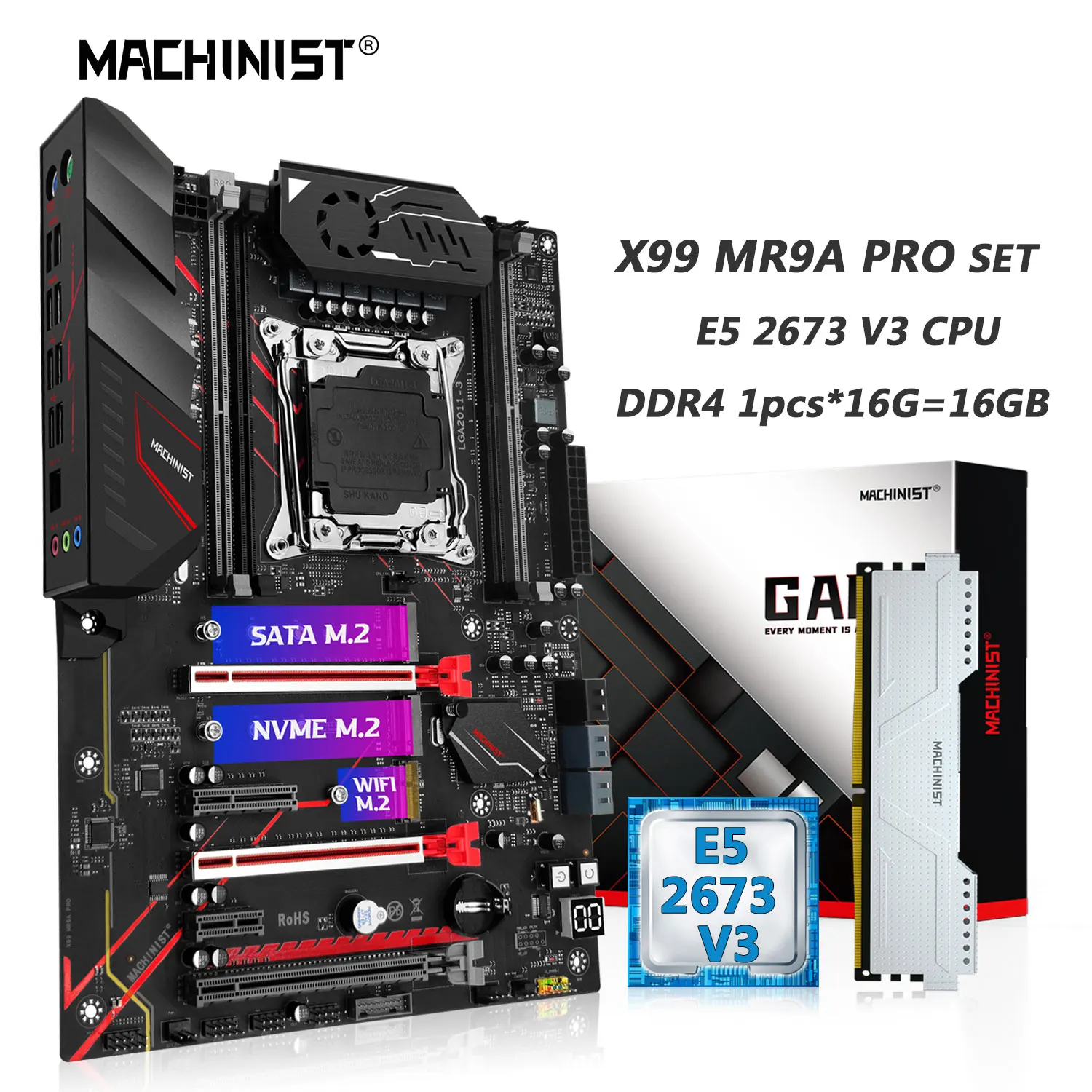 Jginyue X99 Motherboard Combo E5 2670 V3 Cpu Kit Lag 2011-3 Ddr4 2*8gb ...