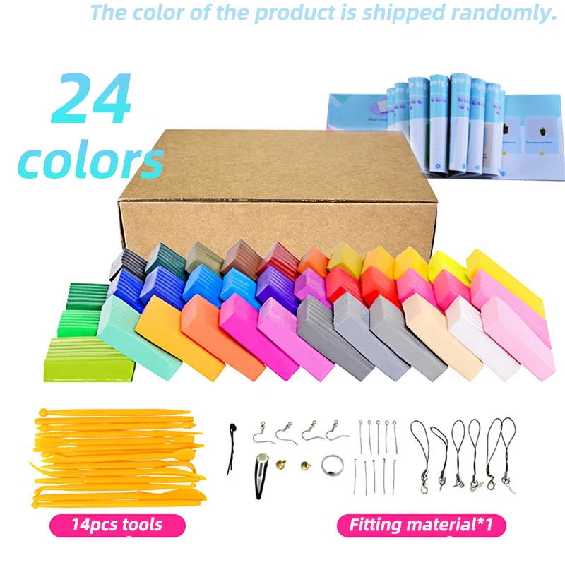 24-Color-Polymer-Clay-Handmade-Diy-Colored-Clay-Art-Tool-Set-Christmas ...