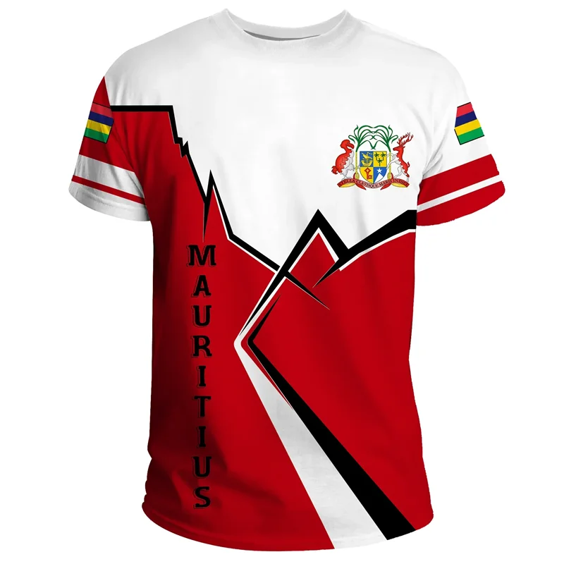 African Mauritius Pattern T-shirt For Men Clothes Fashion Street Crew ...