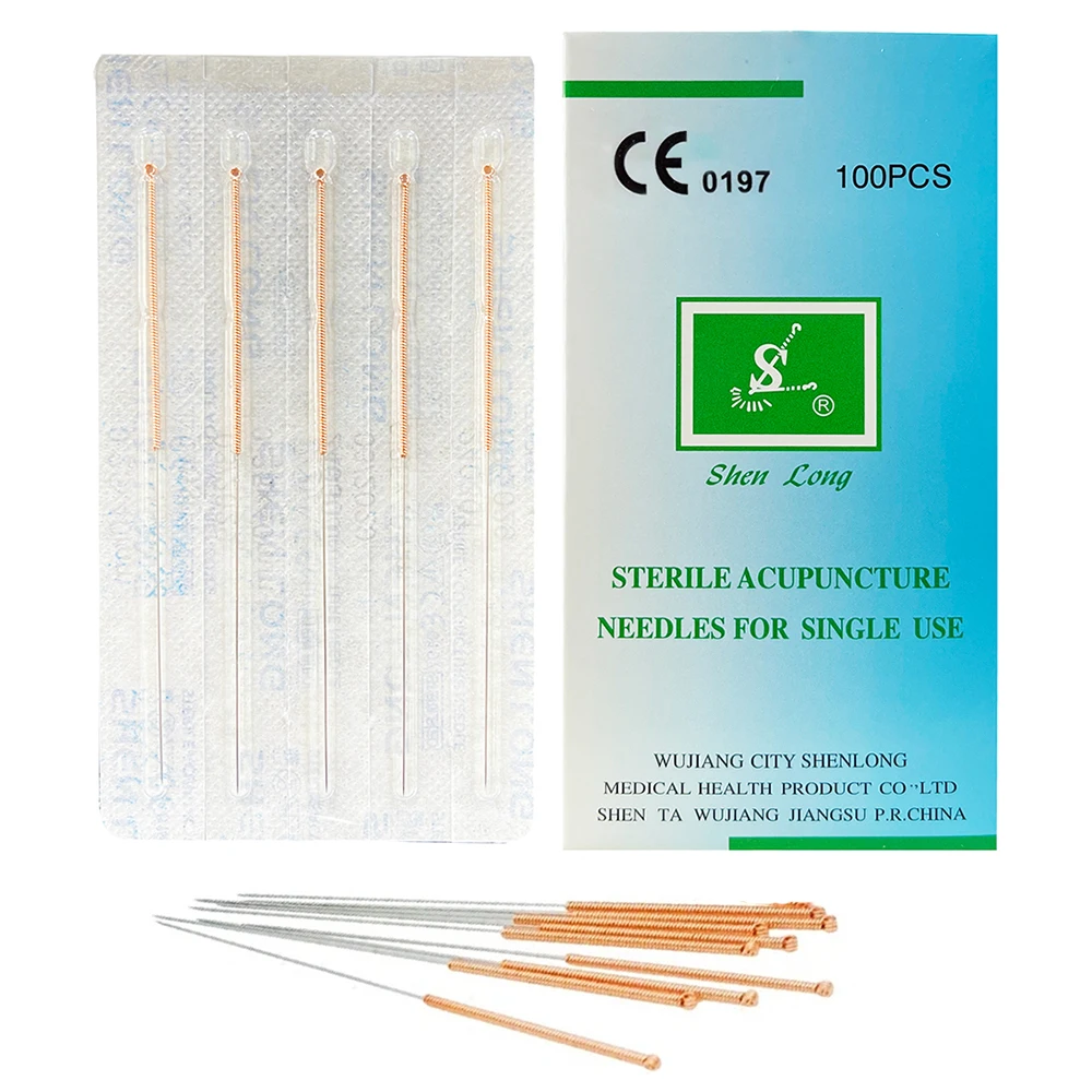 SHENLONG-100PCS-Copper-Handle-Sharp-Sterile-Disposable-Acupuncture ...
