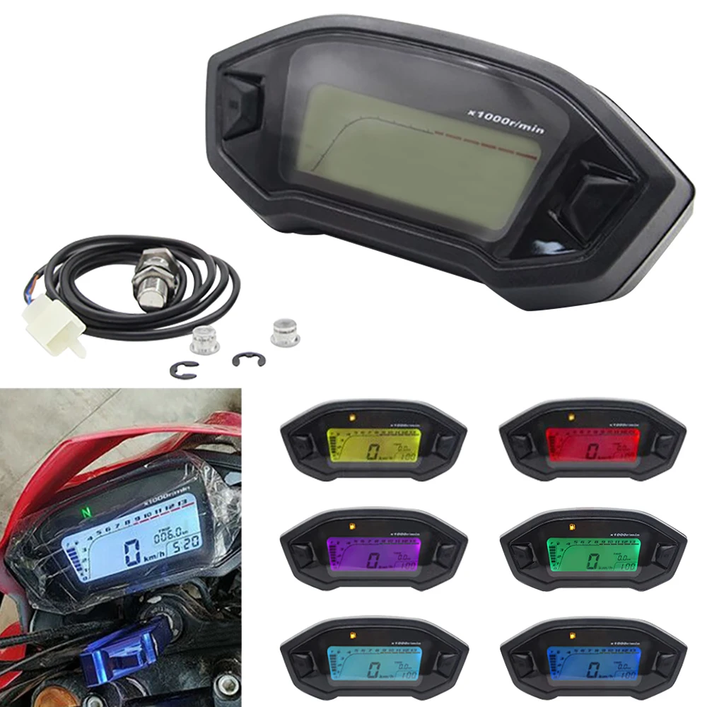 Universal-Motorcycle-LCD-Digital-Speedometer-Tachometer-Odometer-Gear ...