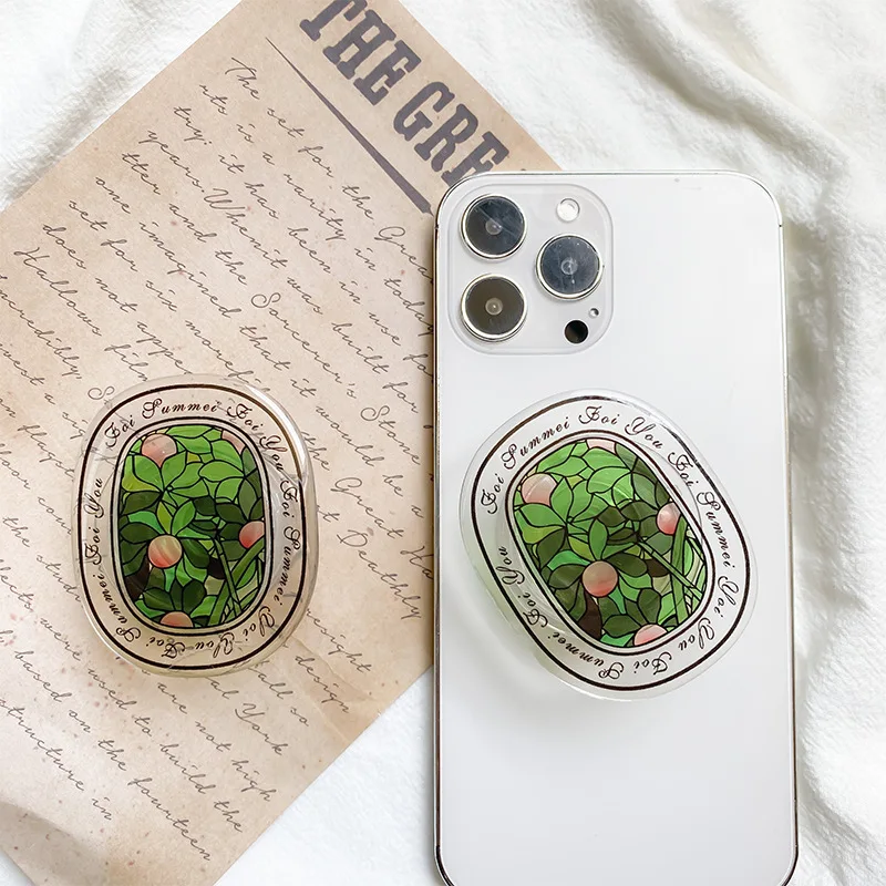 Small-Fresh-Green-Floral-Bag-Expandable-Phone-Holder-Grip-Ring-Support ...