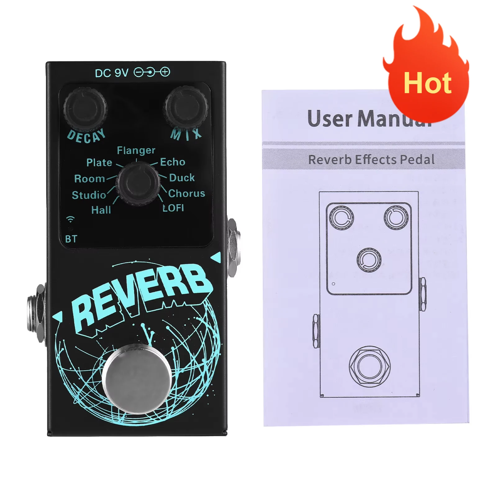 Guitar Effects Pedal Digital Reverb Guitar 9 Different Reverb Guitar ...