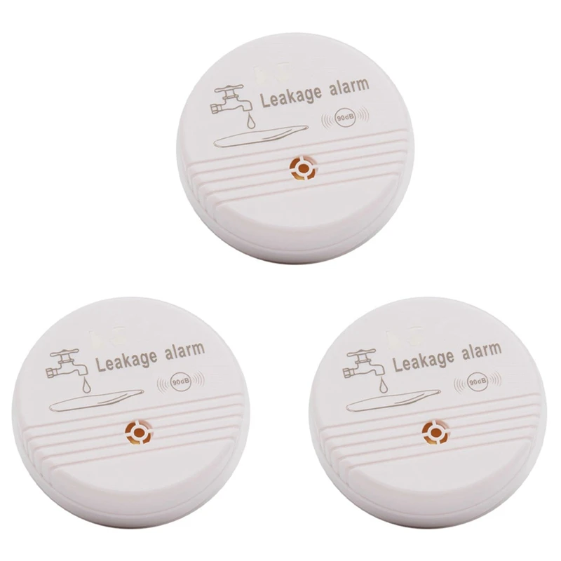 3x Water Overflow Leakage Alarm Sensor Detector 90db Water Level Alarm Leak Flood Detection Home