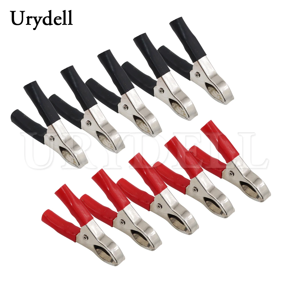 10pcs-50mm-70mm-Alligator-Clips-car-Battery-Clamps-Insulated-Crocodile ...