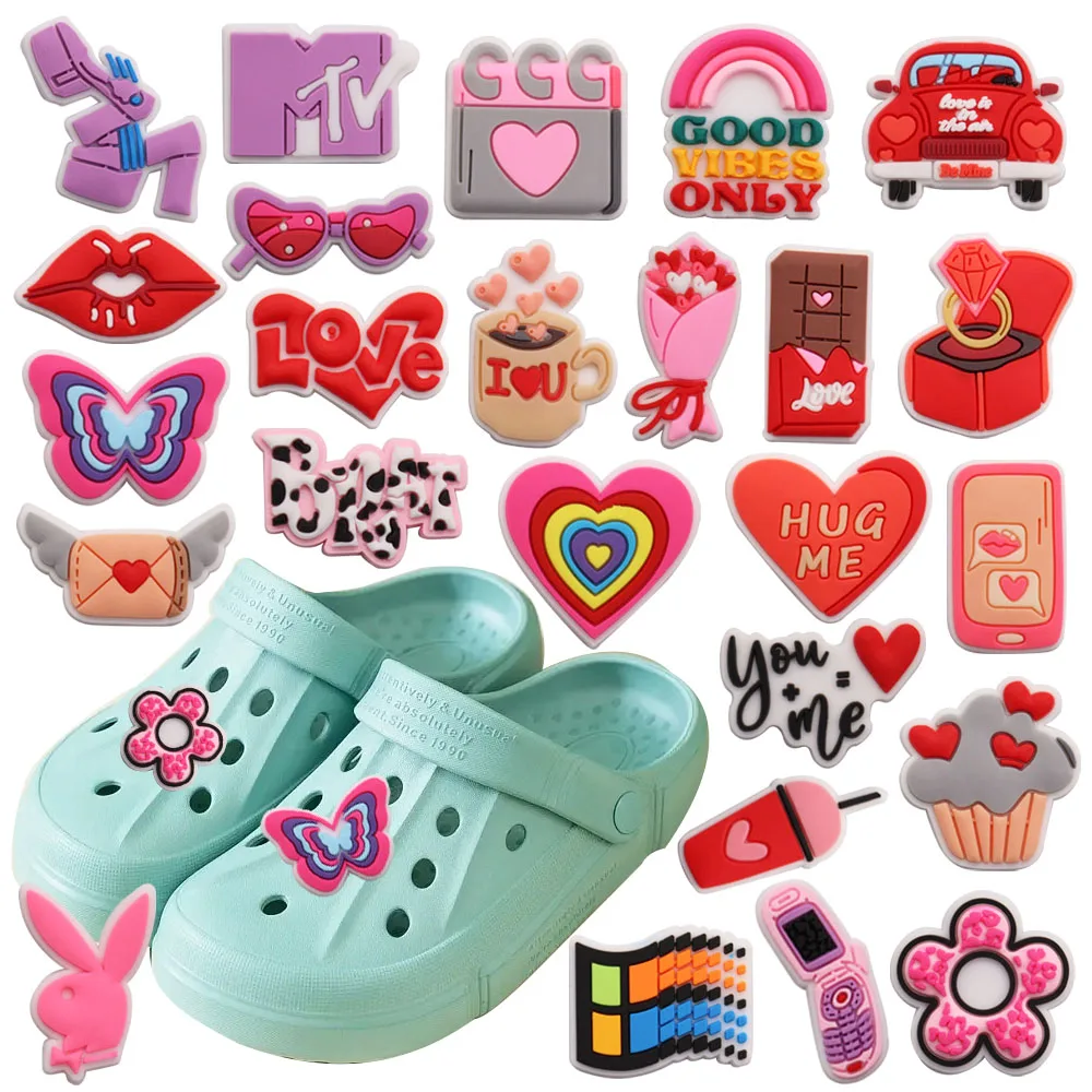 1-25Pcs-PVC-Valentine-s-Day-Style-Love-Calendar-Adult-Shoe-Buckle ...
