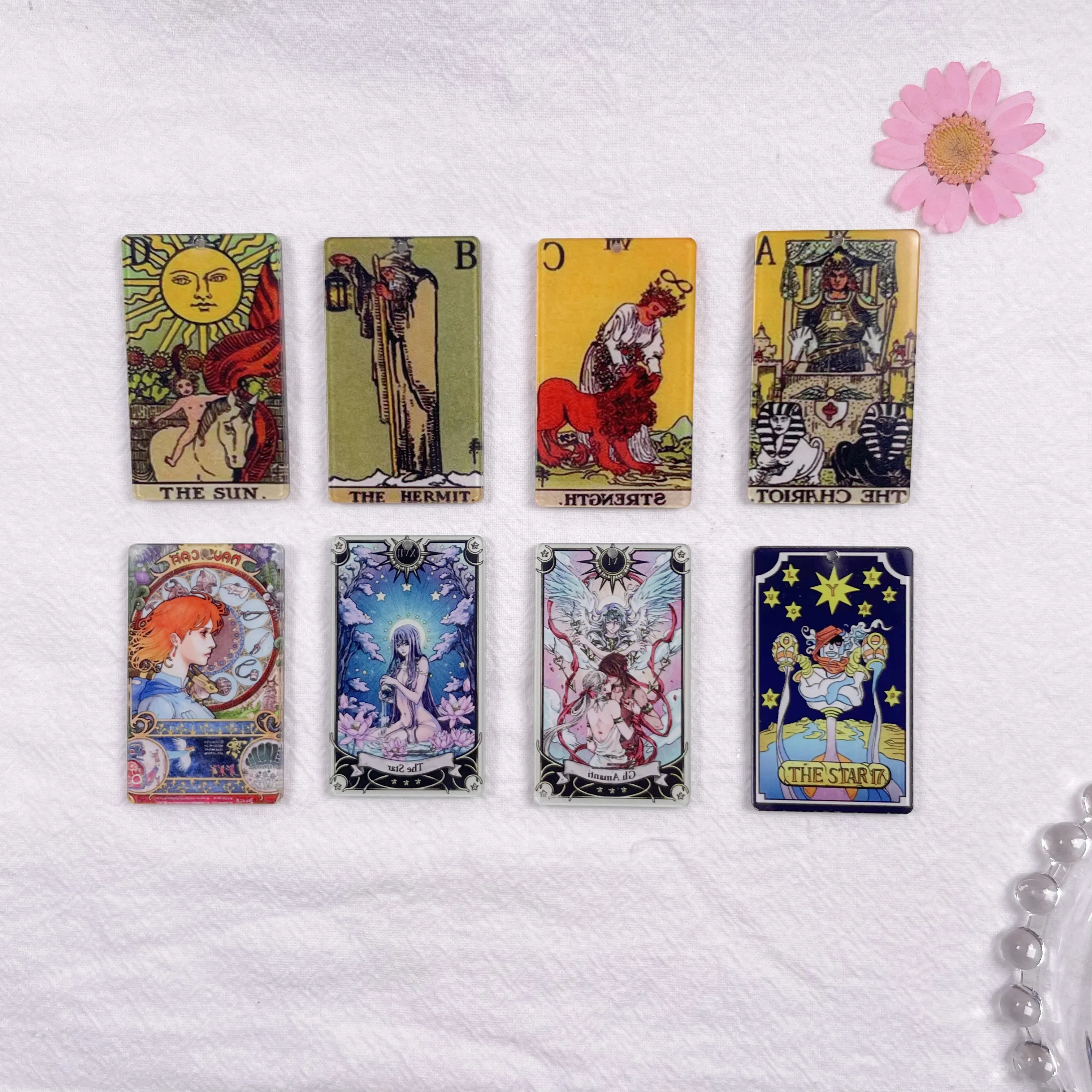 10pcs-size-50-30mm-Tarot-card-game-Magic-Divination-amulet-Sun-Moon-and ...