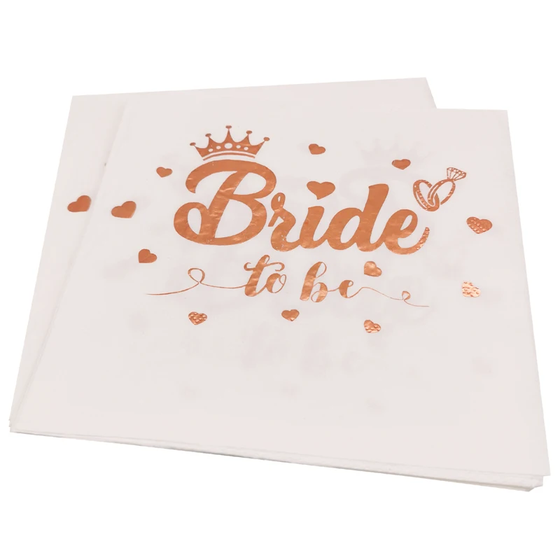 20Pcs-rose-gold-Crown-Bride-To-Be-Mr-mrs-Napkins-Wedding-Party-Bridal ...