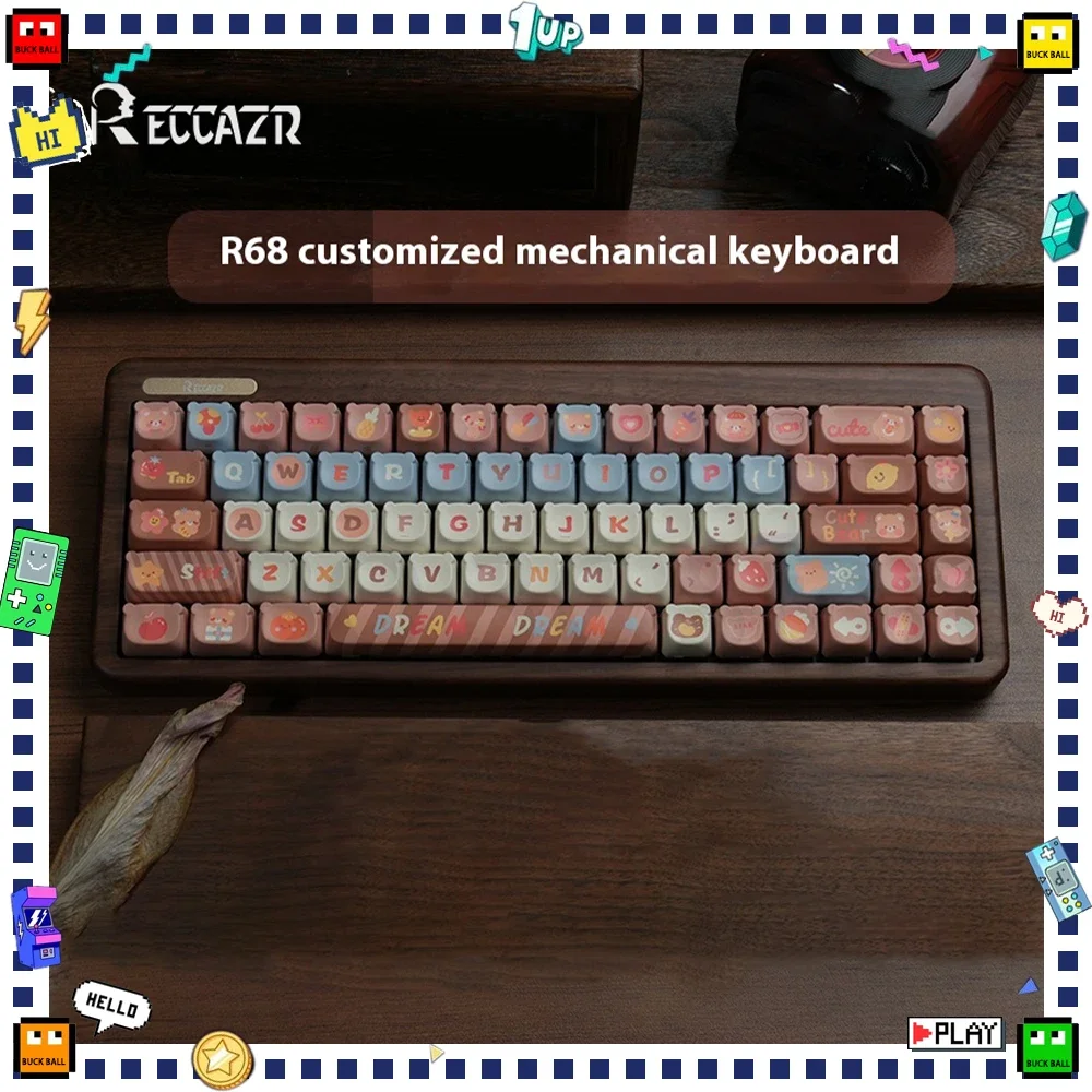 Reccazr-R68-Mechanical-Keyboard-Three-Mode-Wireless-Gaming-Keyboard ...